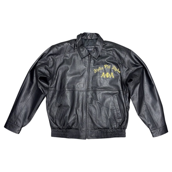 Leather 9000 | Jackets & Coats | Leather 900 Mens Alpha Phi Alpha Fraternity Varsity Jacket ...